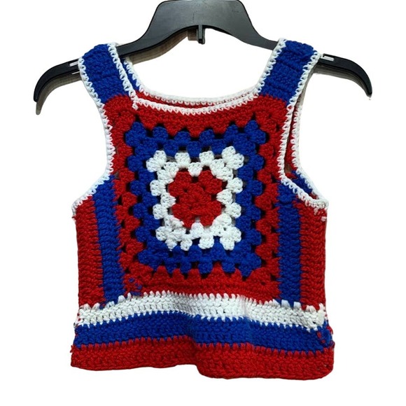 Handmade | Shirts & Tops | Handmade Crocheted Girls Small Red White ...